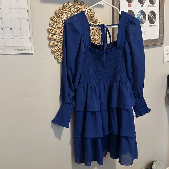 Amazon | Dresses | Royal Blue Ruffle Dress | Poshmark